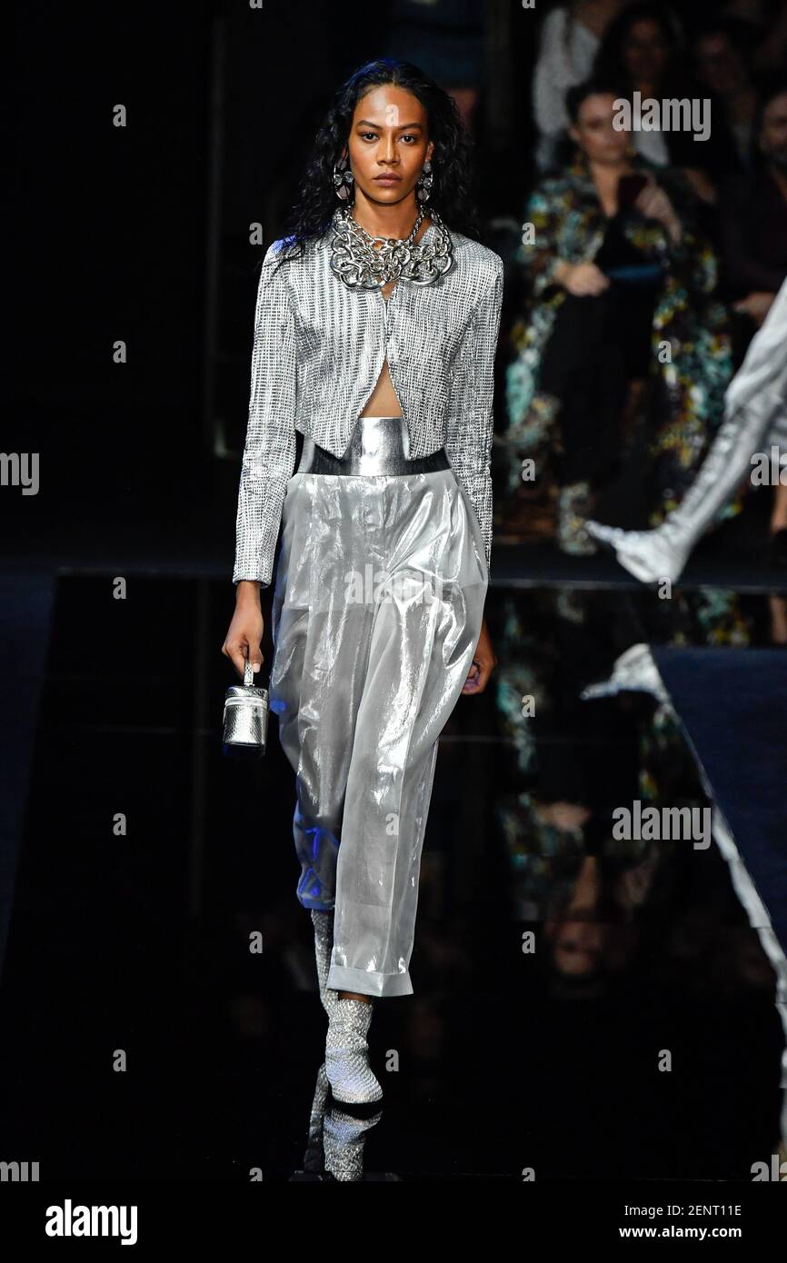 Model walking on the runway Emporio Armani Fashion Show during Milan ...
