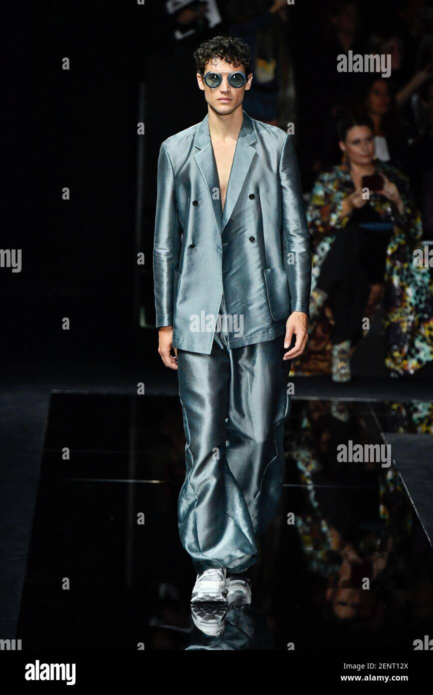 Model walking on the runway Emporio Armani Fashion Show during Milan ...