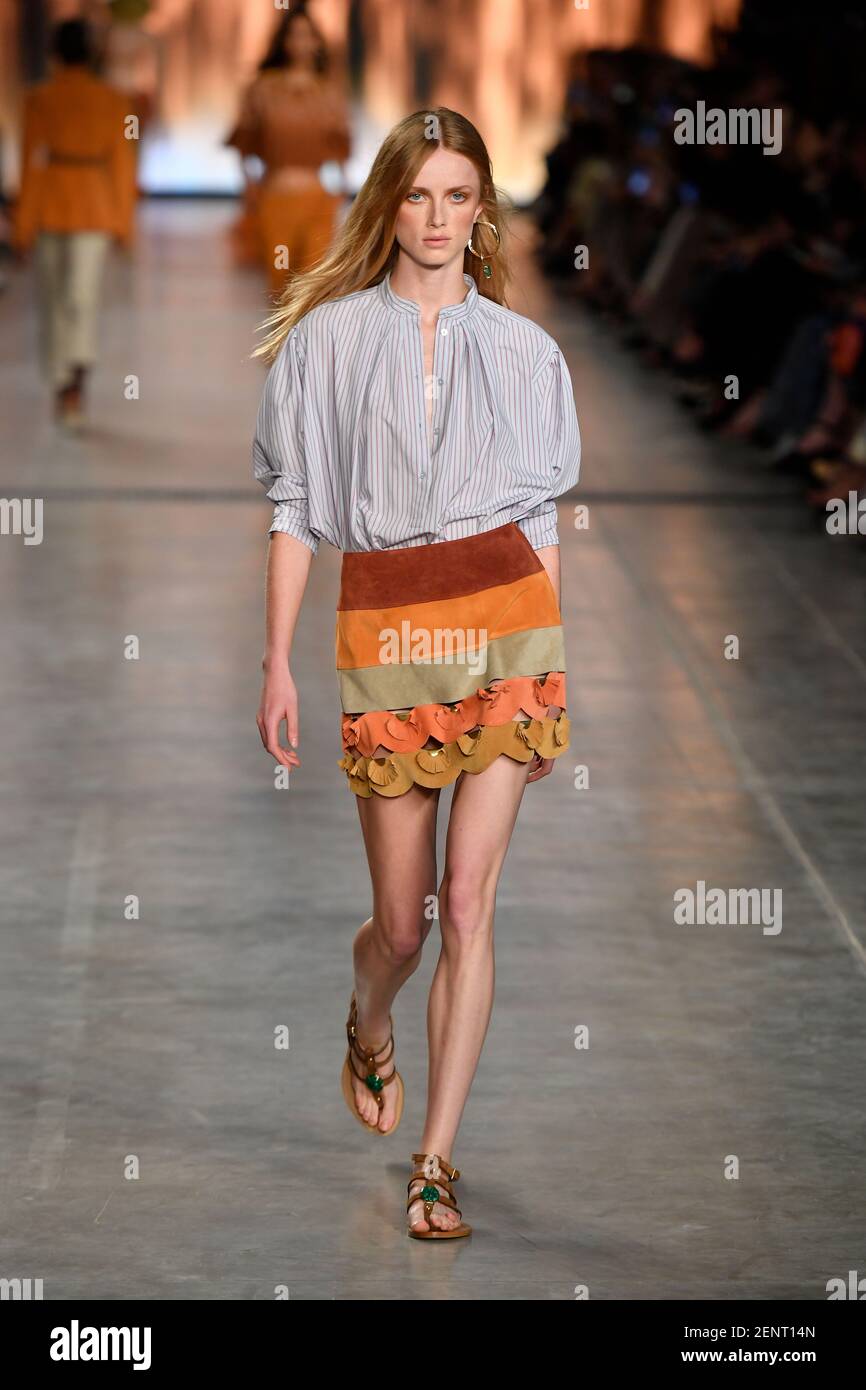 Model walking on the runway Alberta Ferretti Fashion Show during Milan ...