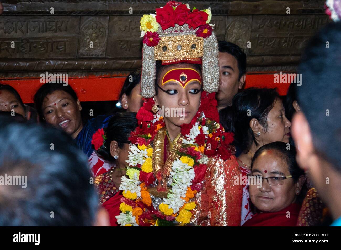 Living God ganesh Sambeg Shakya pictured during the last day of Indra ...