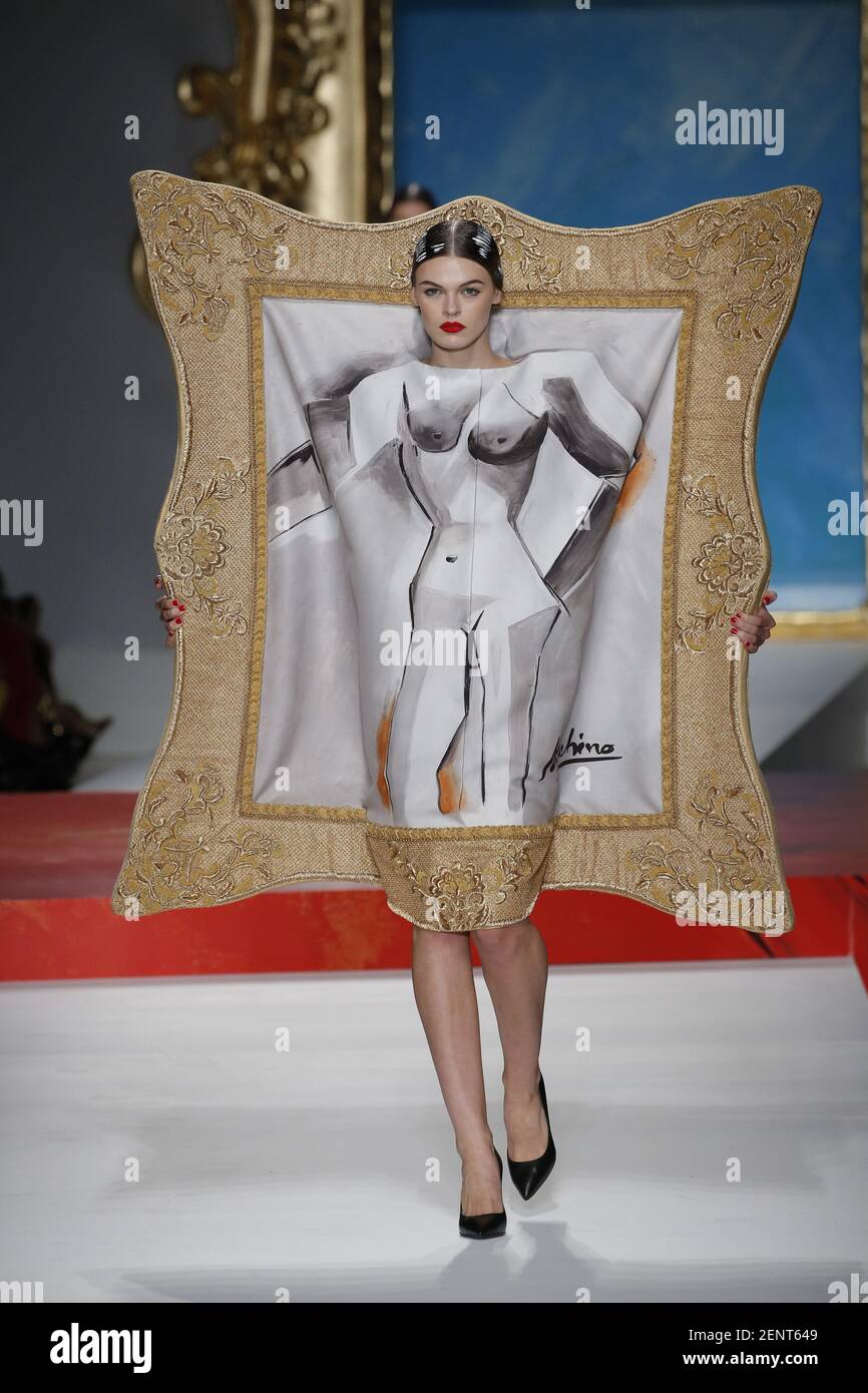 Model Cara Taylor walking on the runway during the Moschino Fashion ...