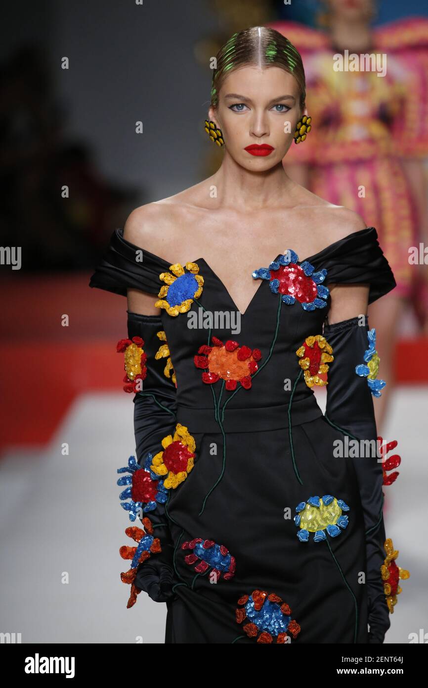 Model Stella Maxwell walking on the runway during the Moschino Fashion ...