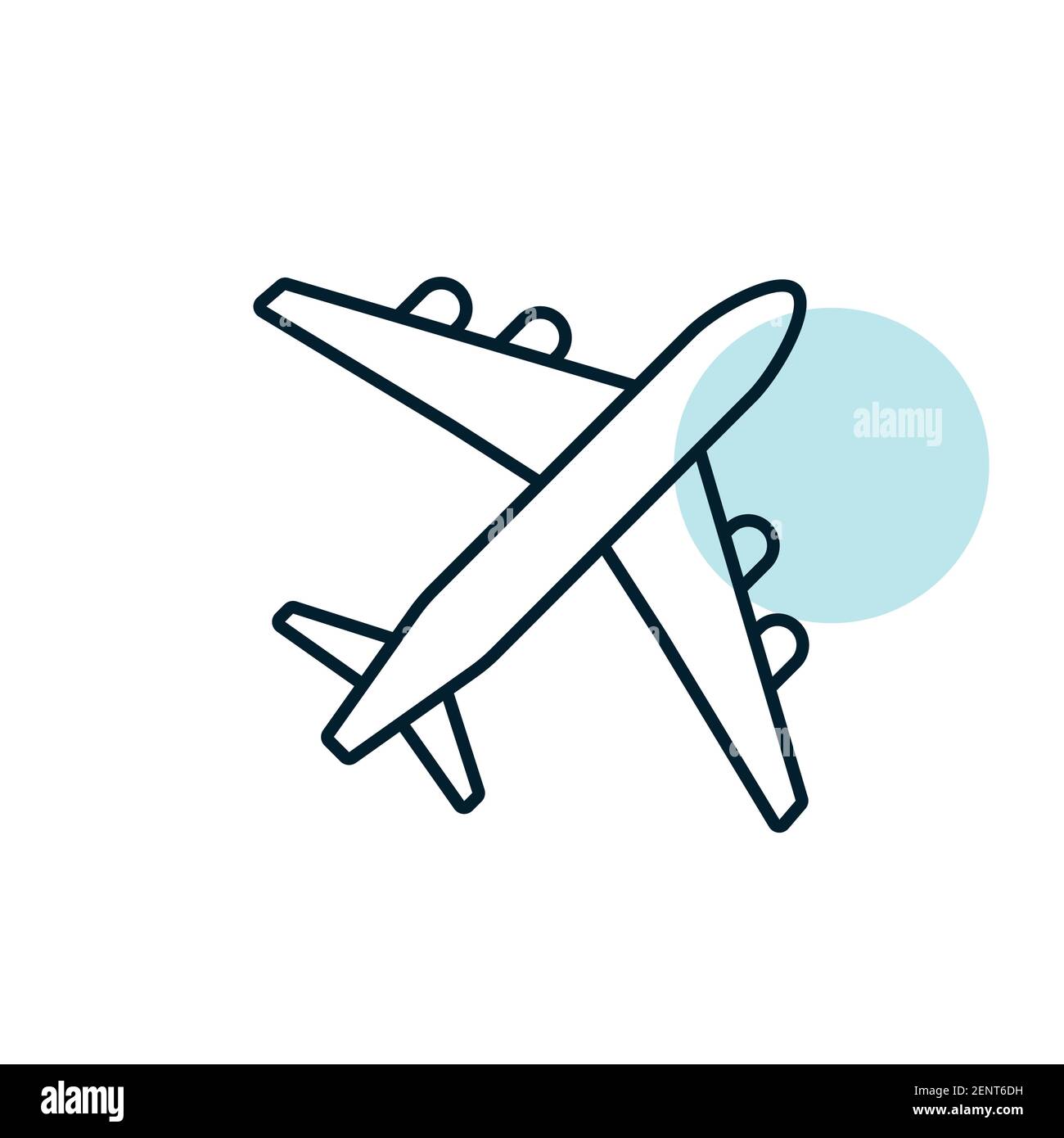Airplane or plane flat vector icon. Graph symbol for travel and tourism ...