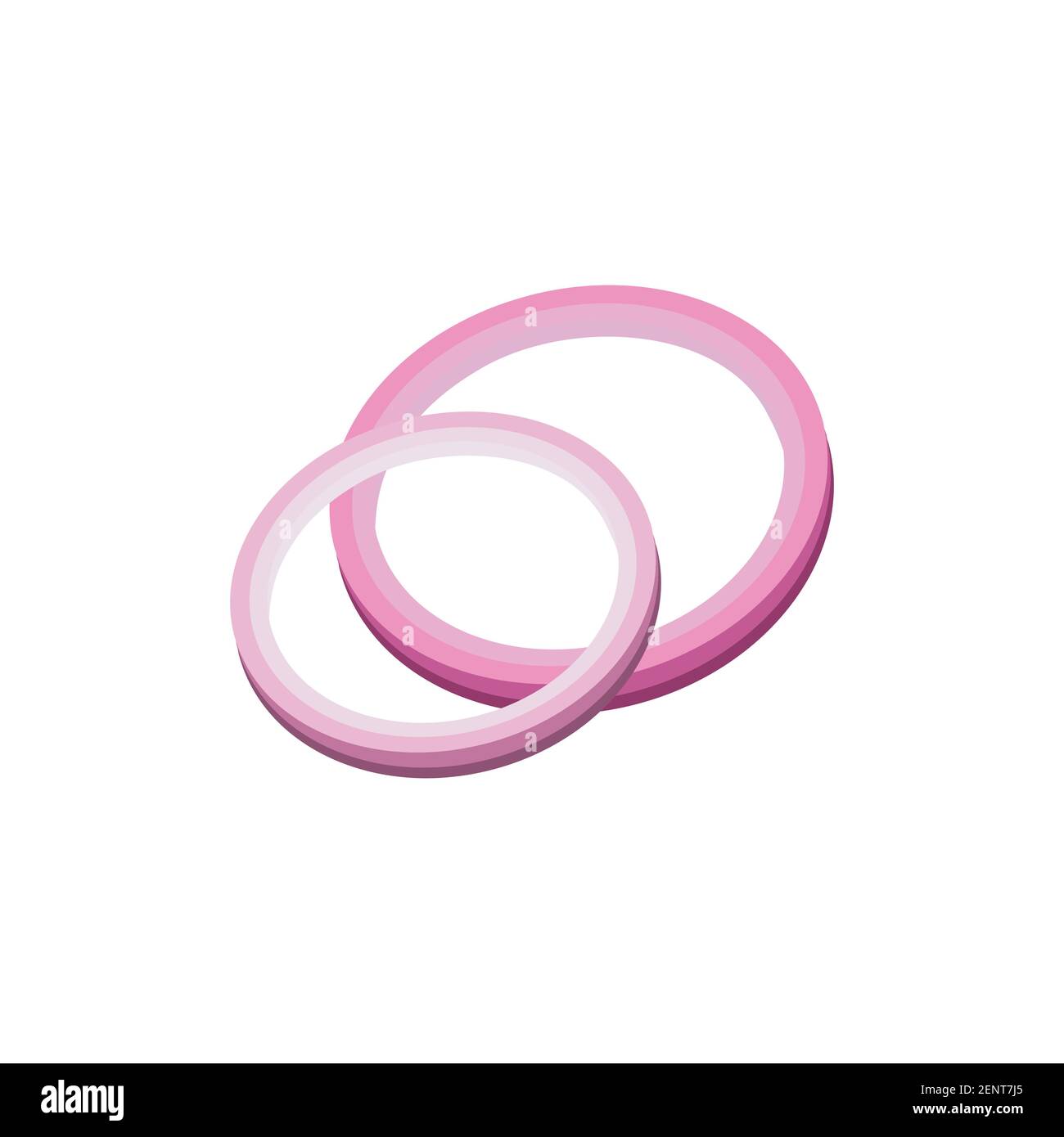 Sliced red onion, vector illustration isolated on white background ...