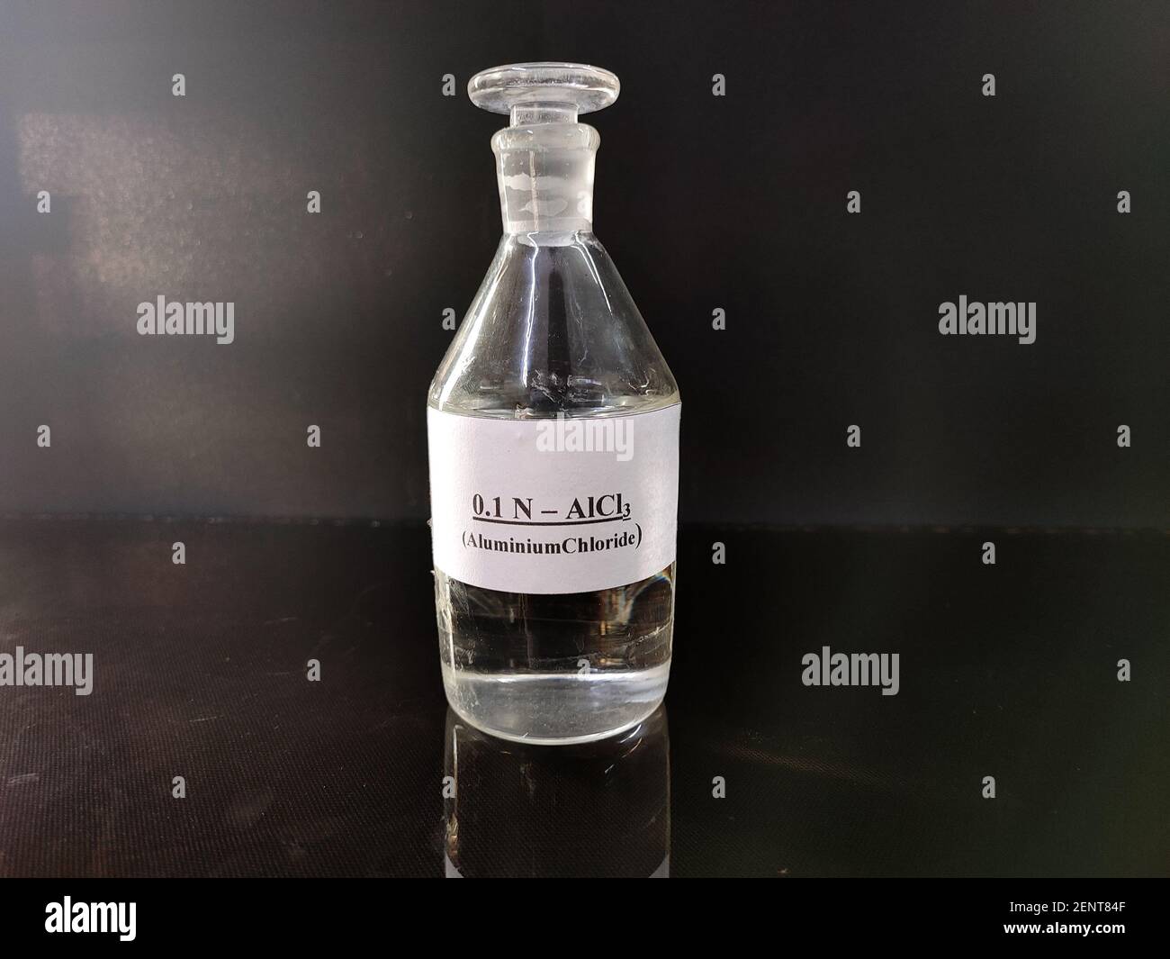 transparent bottle filled with reagent solution Stock Photo - Alamy
