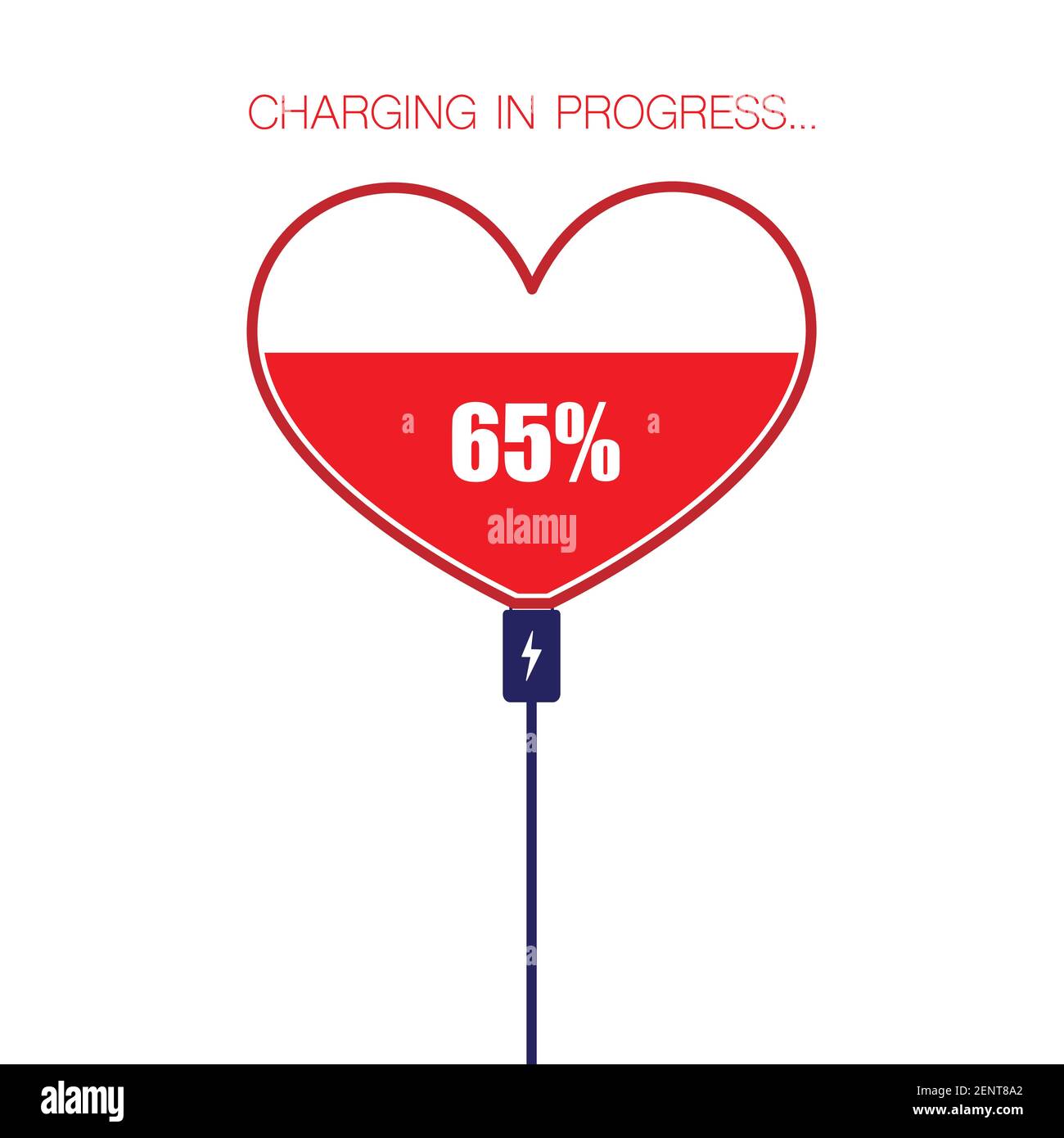 Charging red heart symbol Stock Vector Image & Art - Alamy