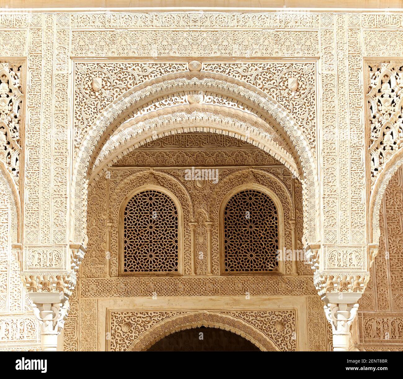Arches in Islamic (Moorish) style in Alhambra, Granada, Spain Stock ...
