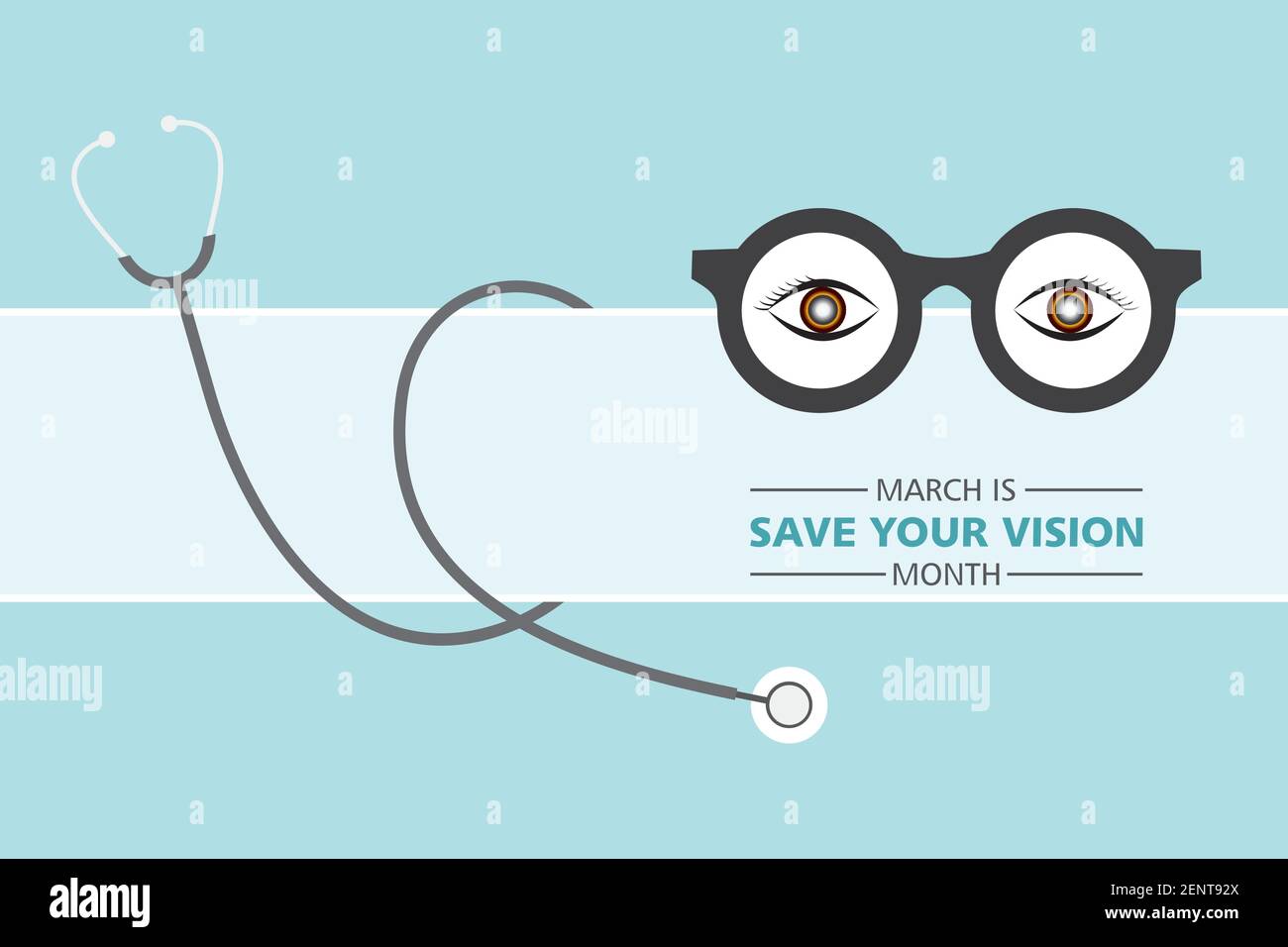 Vector illustration of Save your vision month observed in month of ...