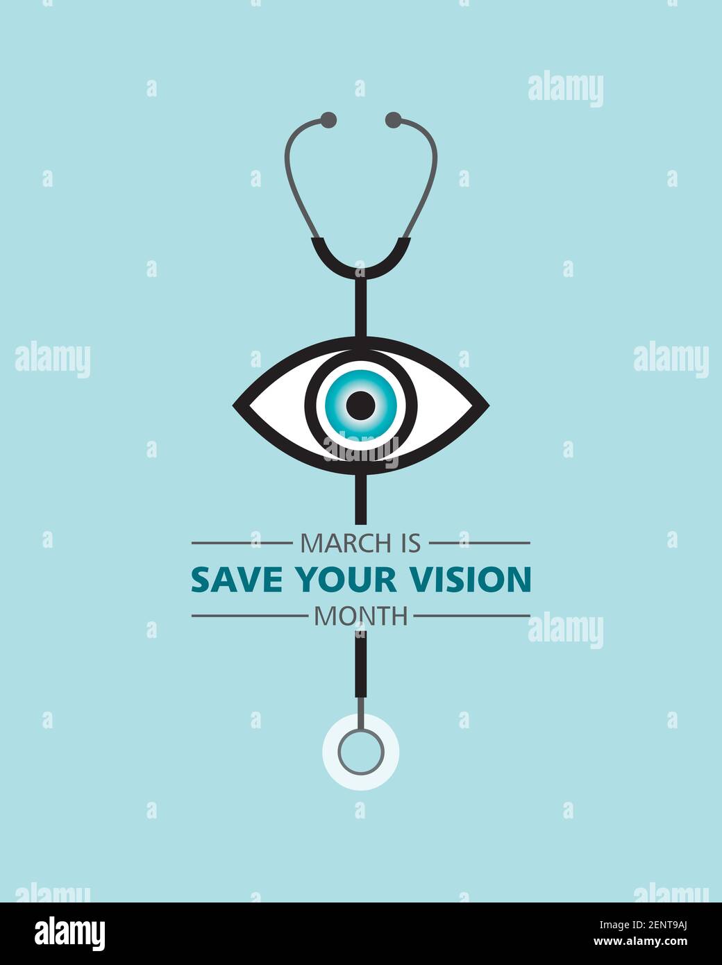 Vector illustration of Save your vision month observed in month of ...