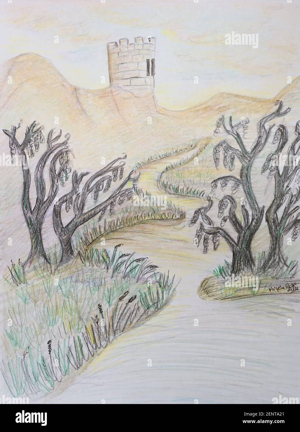 hand drawn scenes Stock Photo - Alamy