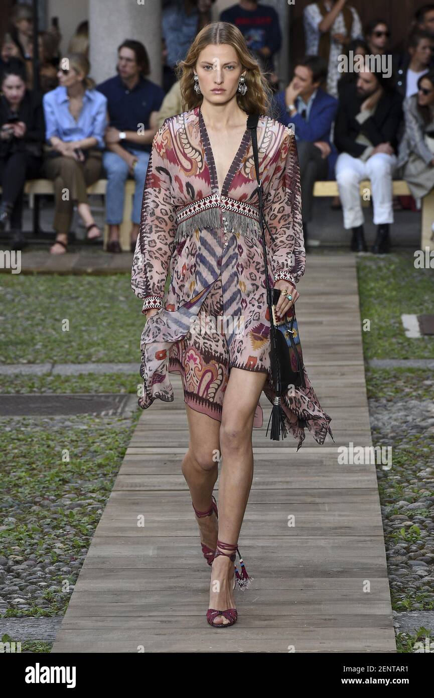 Model walking on the runway Etro Fashion Show during Milan Fashion Week ...