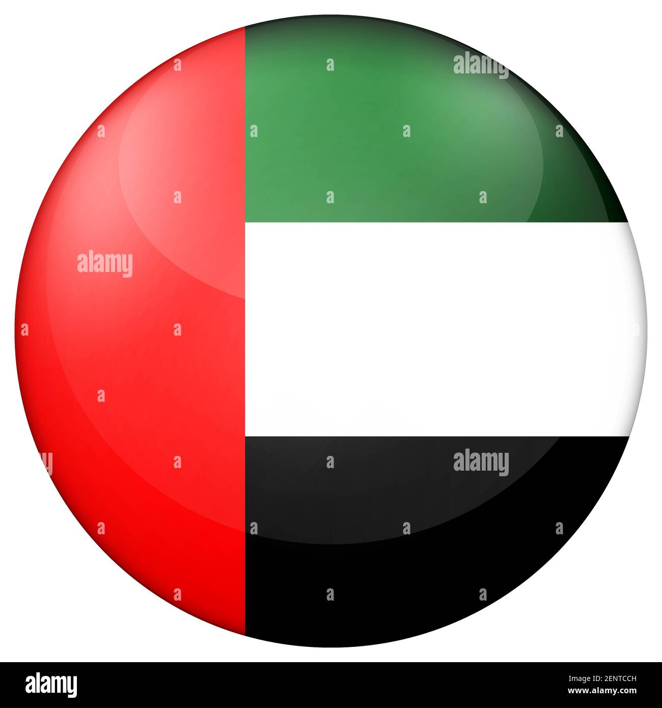 Glass light ball with flag of United Arab Emirates. Round sphere ...