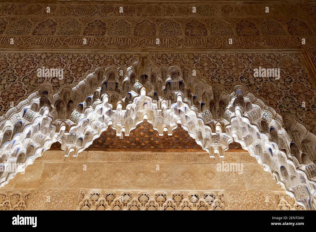 Arches in Islamic (Moorish) style in Alhambra, Granada, Spain Stock ...
