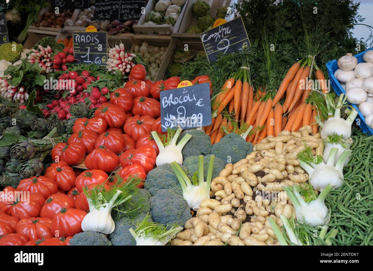 Fresh vegetables at a Paris market, Paris, Île-de-France, France Stock ...