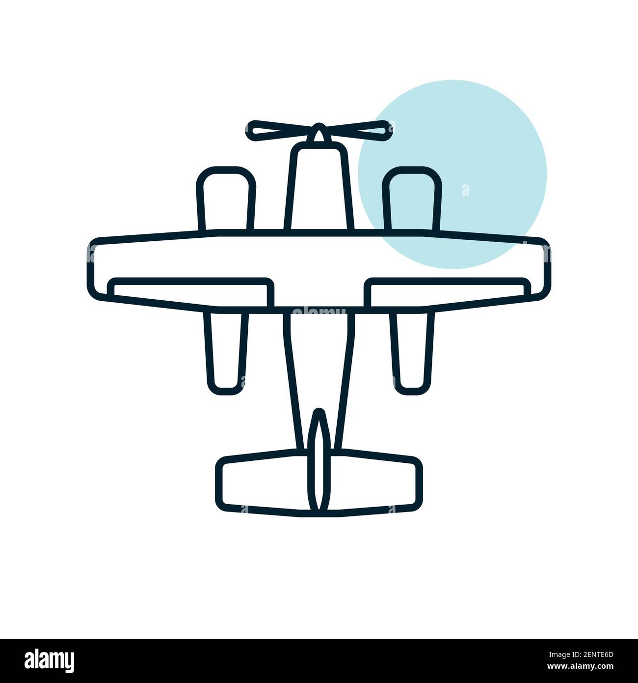 Small amphibian seaplane, plane flat vector icon. Graph symbol for ...