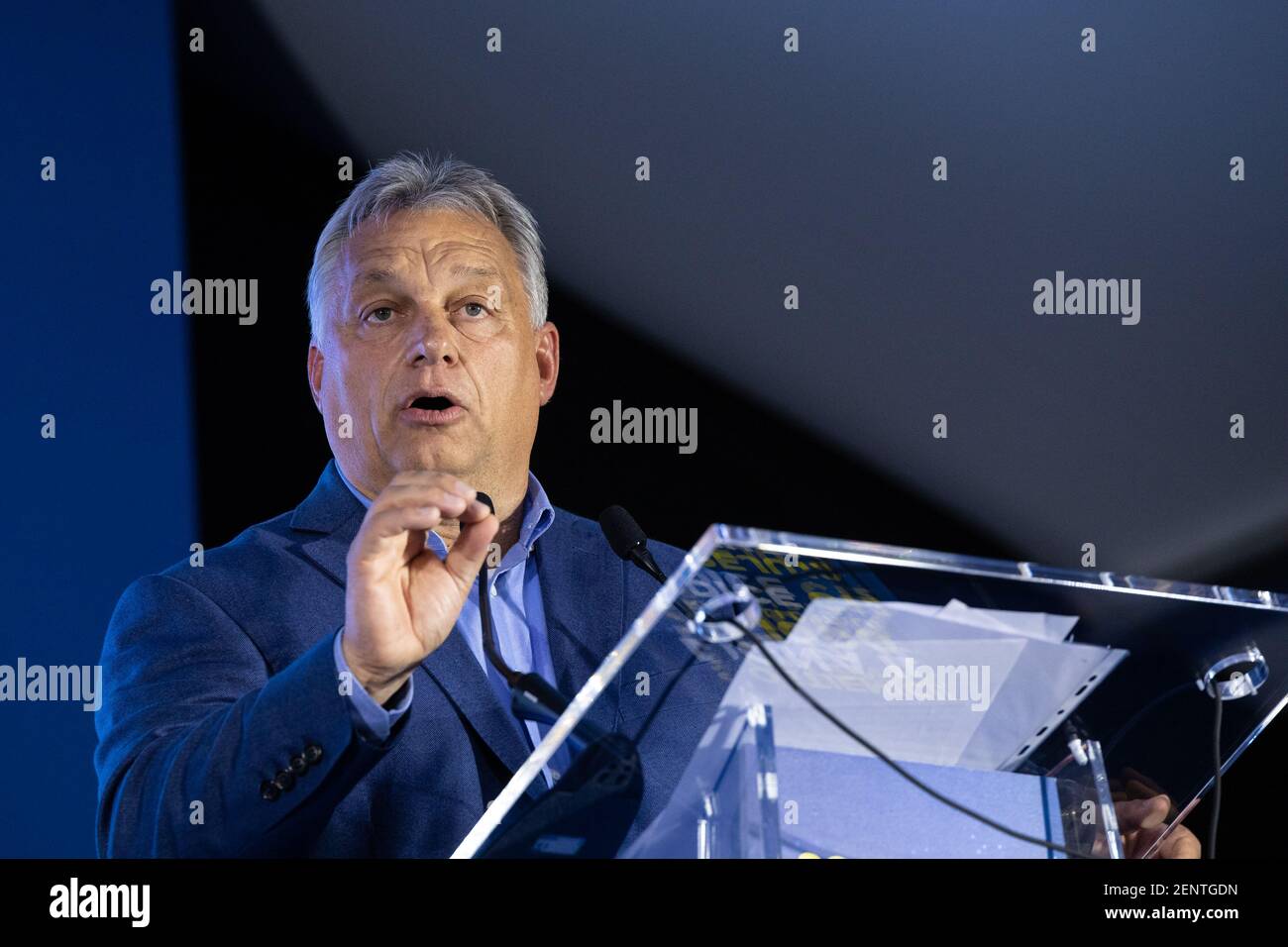 Hungarian Prime Minister Viktor Orbán speaks during the Atreju 2019 ...