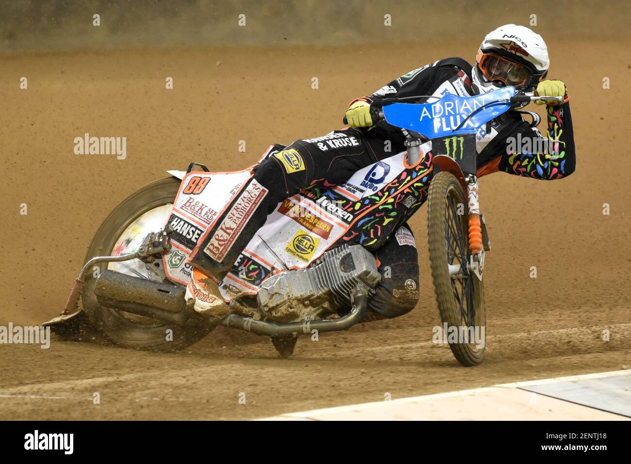 #88 Niels-Kristian Iversen of Denmark in action on the track in Heat 1 ...
