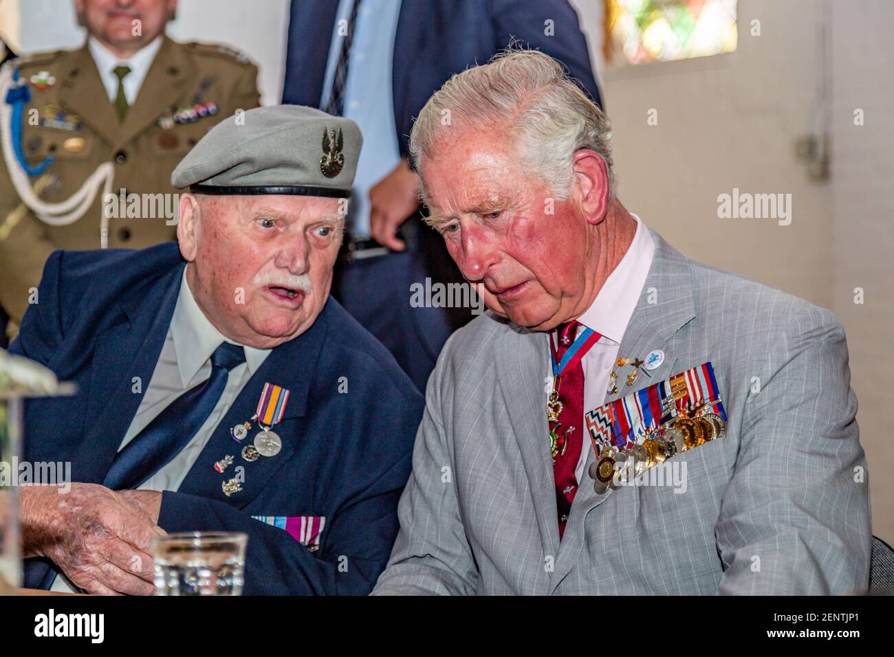 Prince Charles of Wales during a visit to the Poland Monument and the ...