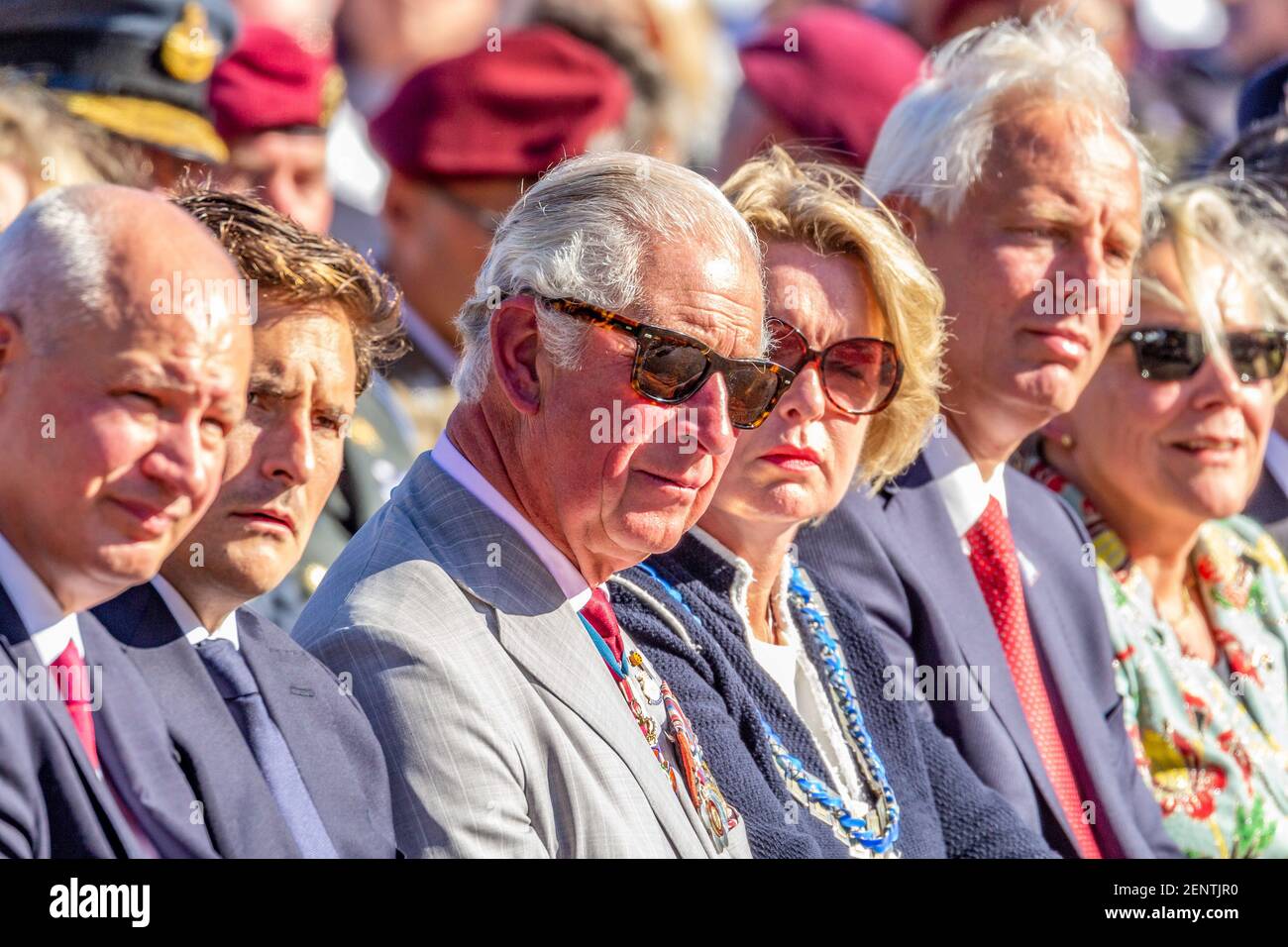 Prince Charles of Wales during a visit to the Poland Monument and the ...