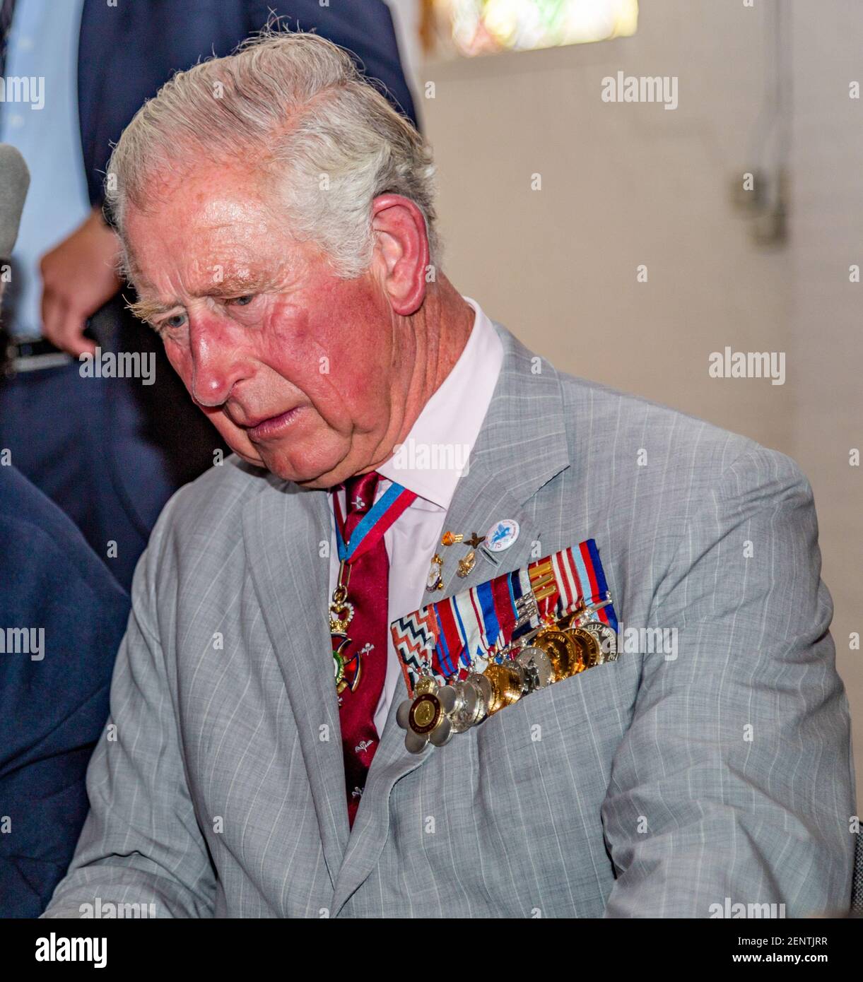 Prince Charles of Wales during a visit to the Poland Monument and the ...