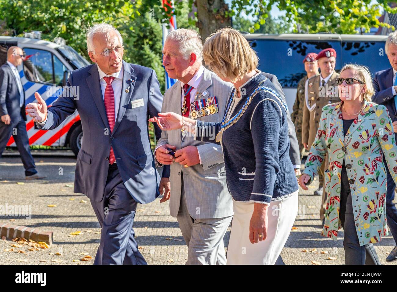 Prince Charles of Wales during a visit to the Poland Monument and the ...