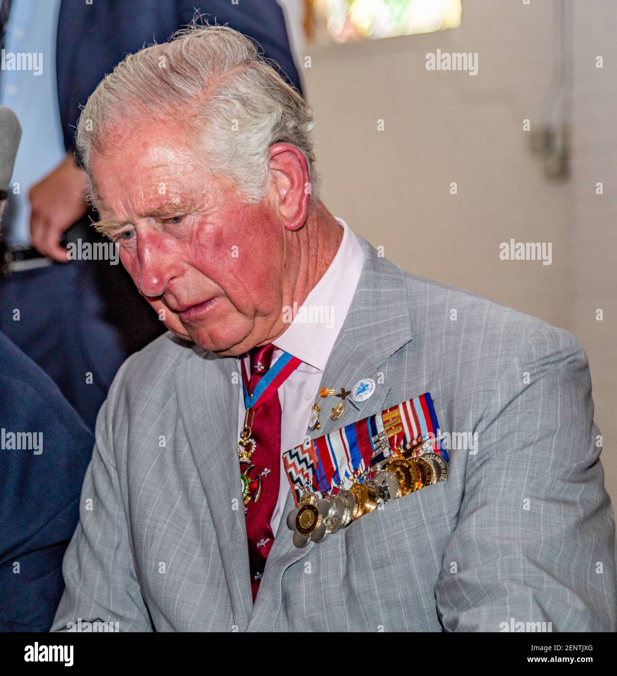 Prince Charles of Wales during a visit to the Poland Monument and the ...
