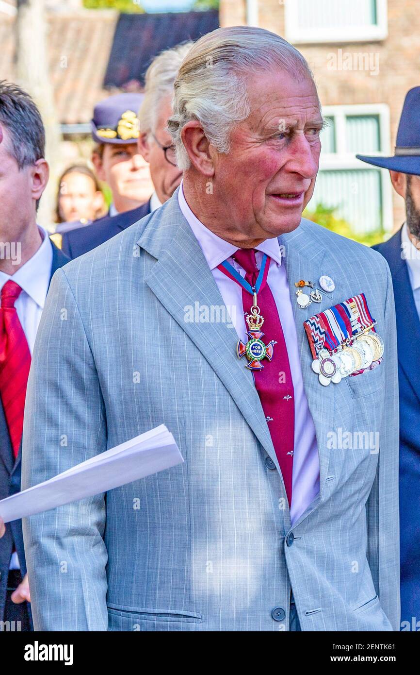Prince Charles of Wales during a visit to the Poland Monument and the ...