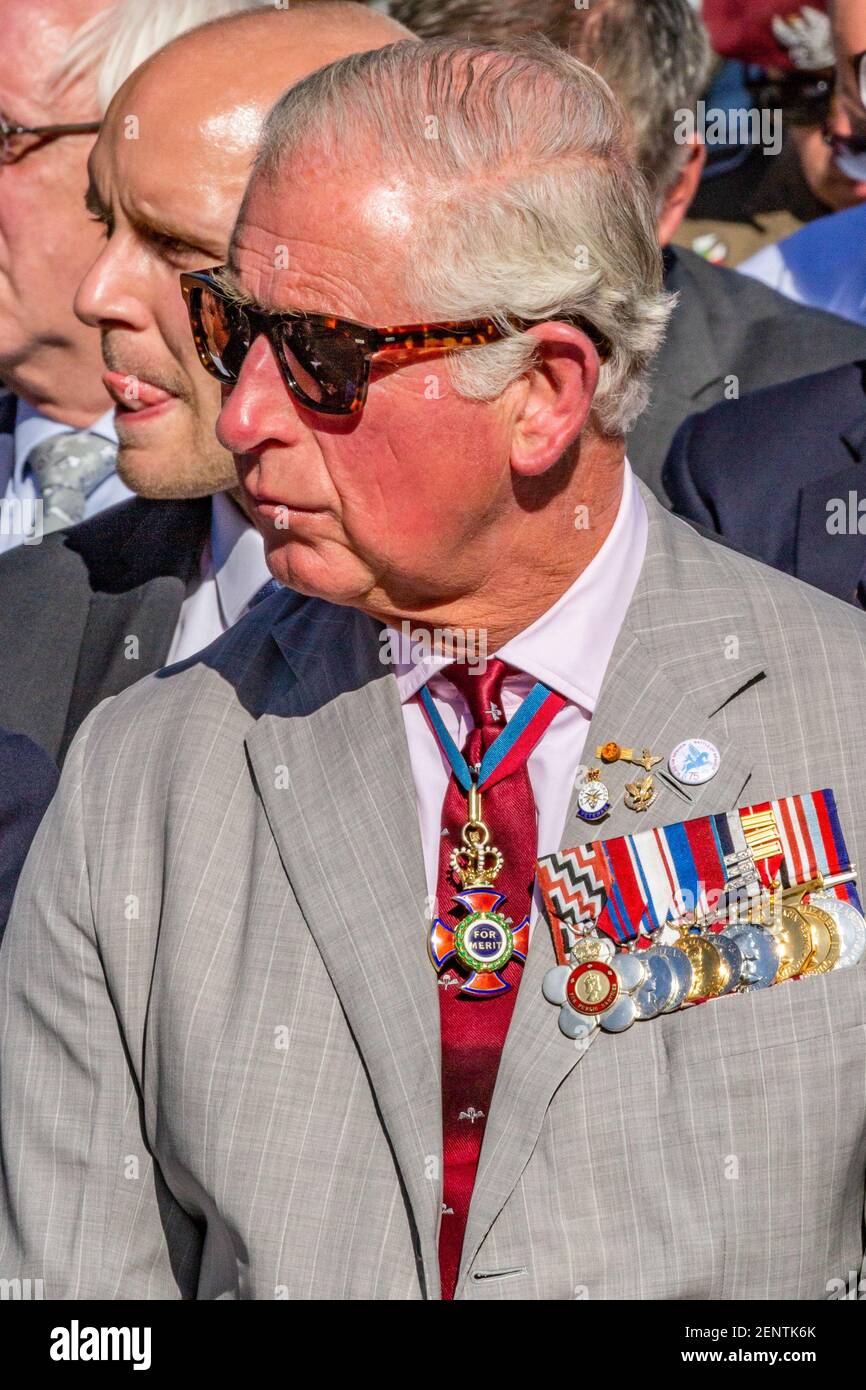 Prince Charles of Wales during a visit to the Poland Monument and the ...