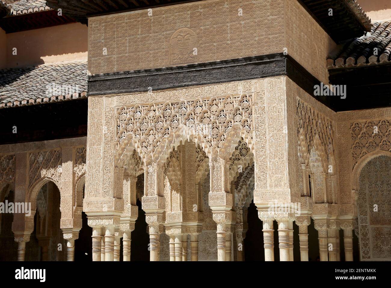 Arches in Islamic (Moorish) style in Alhambra, Granada, Spain Stock ...