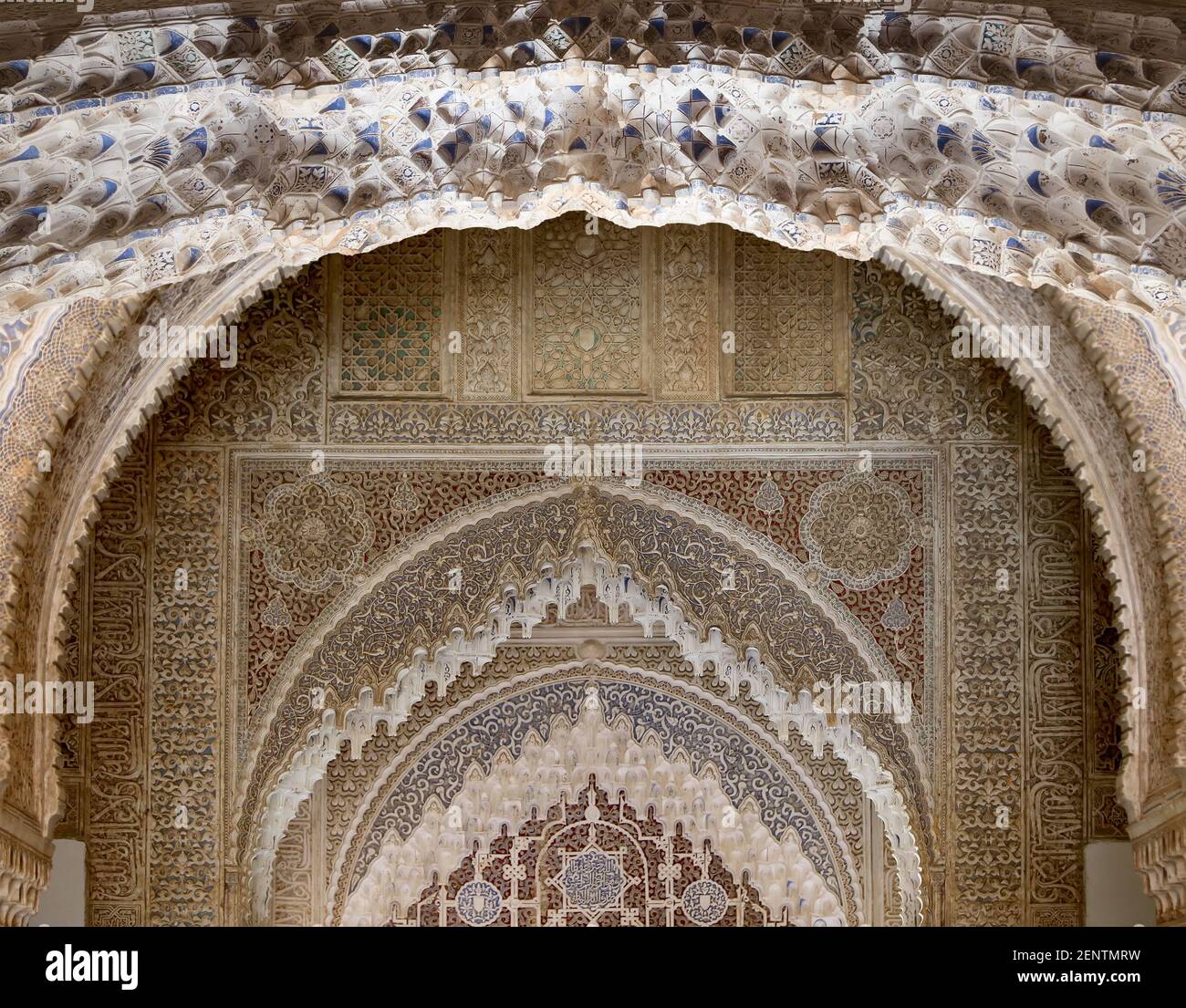 Arches in Islamic (Moorish) style in Alhambra, Granada, Spain Stock ...
