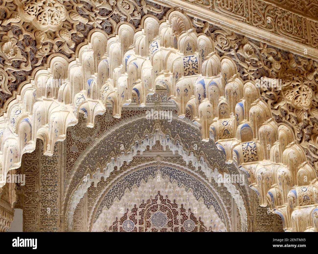 Arches in Islamic (Moorish) style in Alhambra, Granada, Spain Stock ...