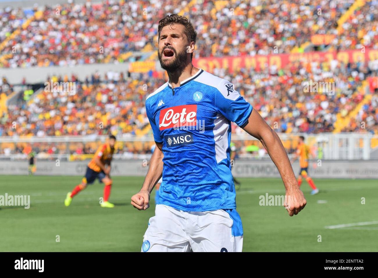 Fernando Llorente of Napoli celebrates after scoring Lecce 22-09-2019 ...