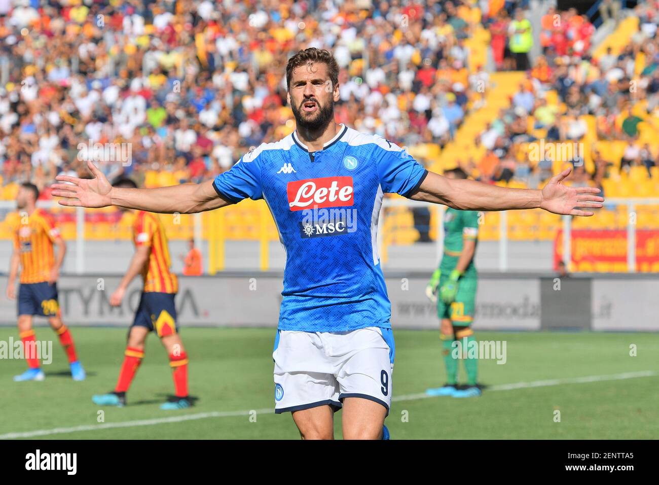 Fernando Llorente of Napoli celebrates after scoring Lecce 22-09-2019 ...