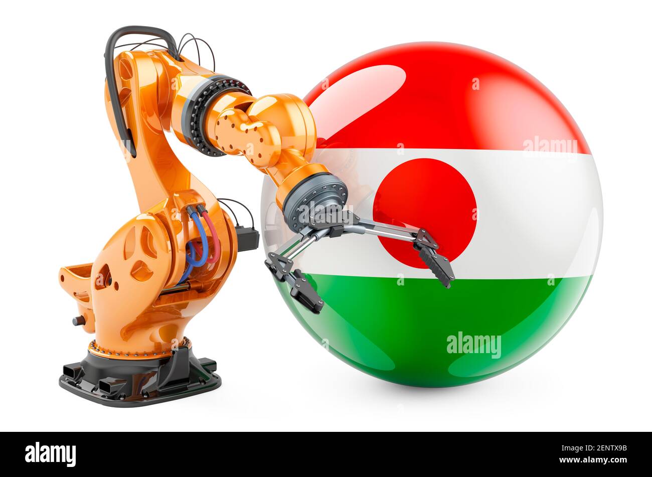 Robotic arm with Niger flag. Modern technology, industry and production ...