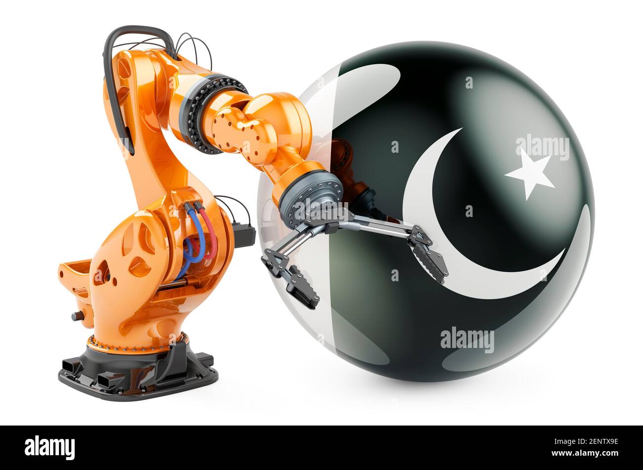 Robotic arm with Pakistani flag. Modern technology, industry and ...