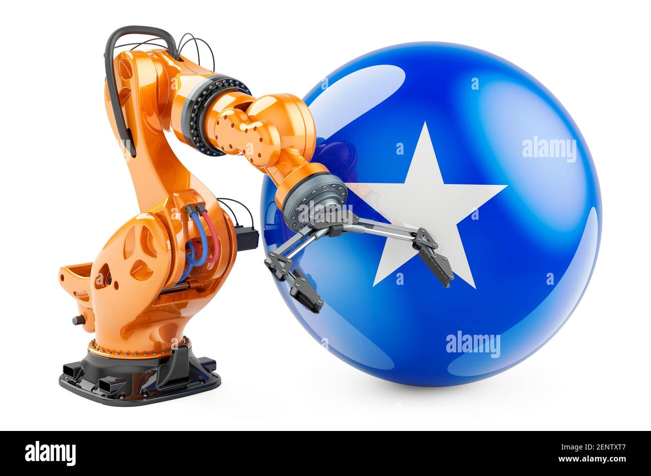 Robotic arm with Somali flag. Modern technology, industry and ...