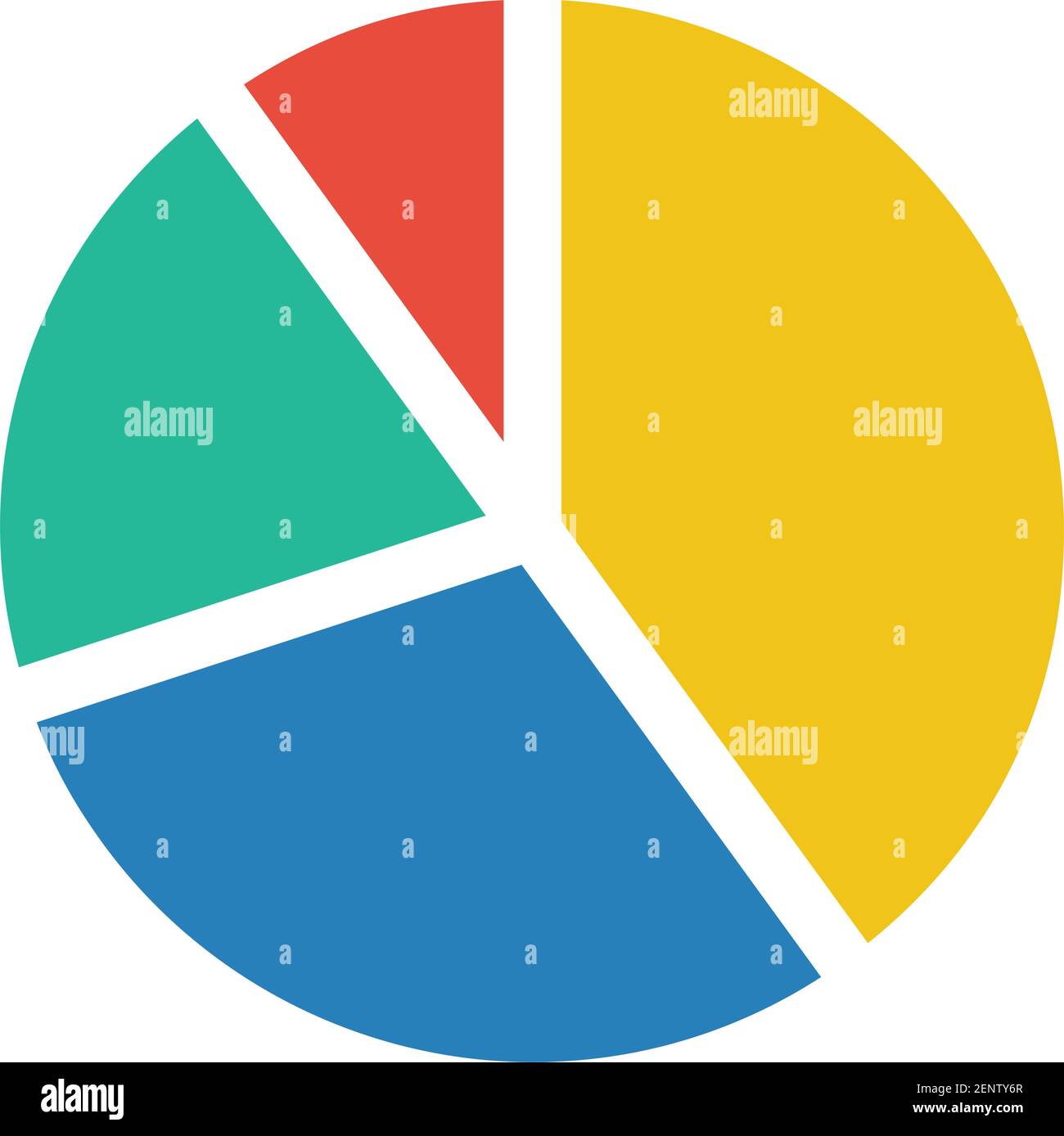 Pie chart icon vector diagram for data and information in a flat color ...