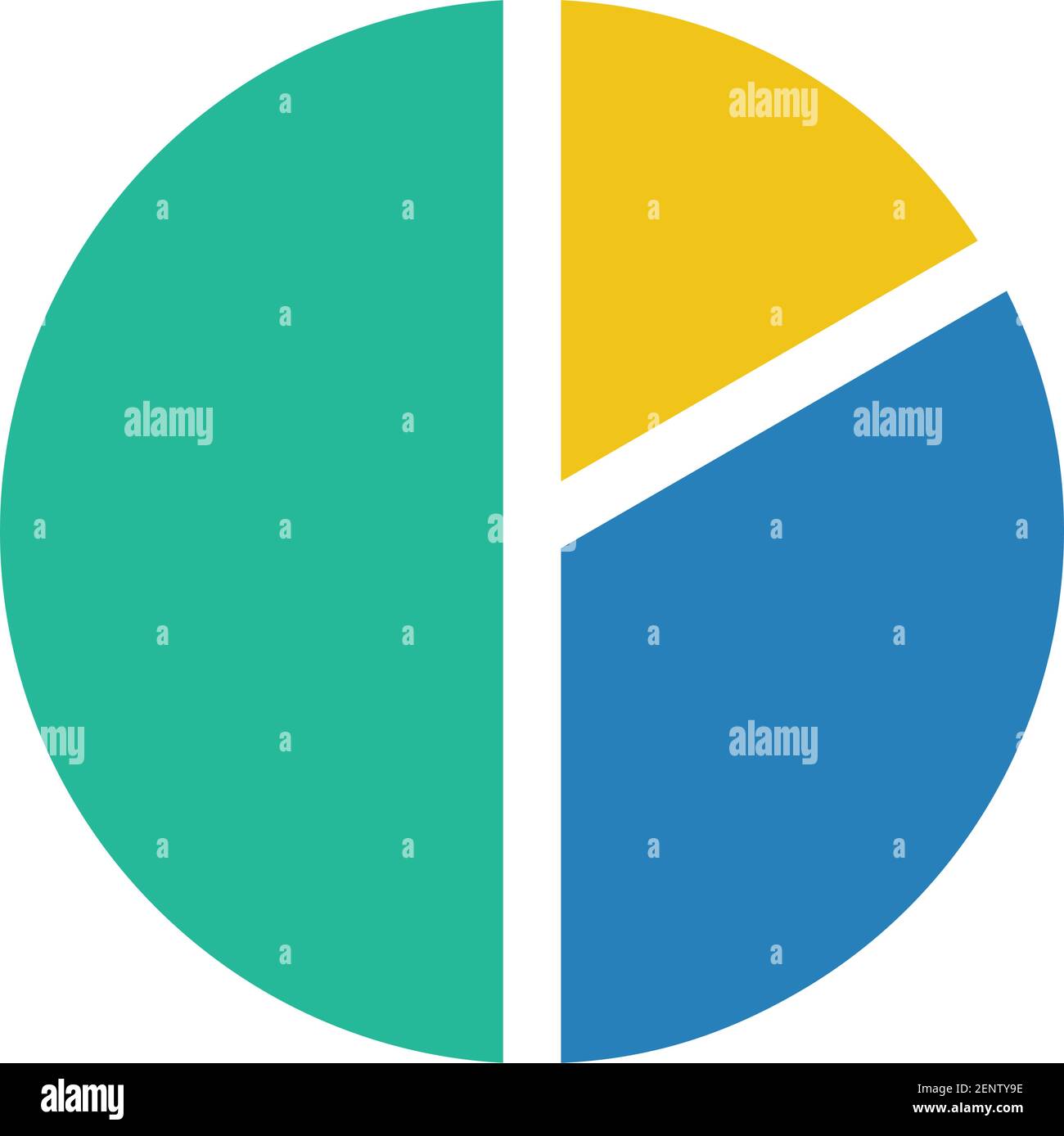 Pie chart icon vector graph symbol for big data and information in a ...