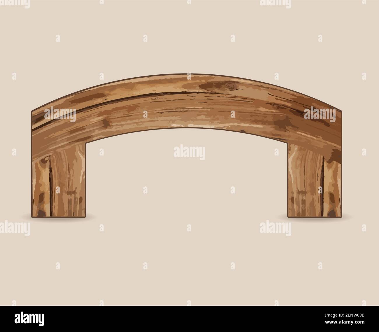 Wooden arch. Isolated vector illustration on a white background Stock ...