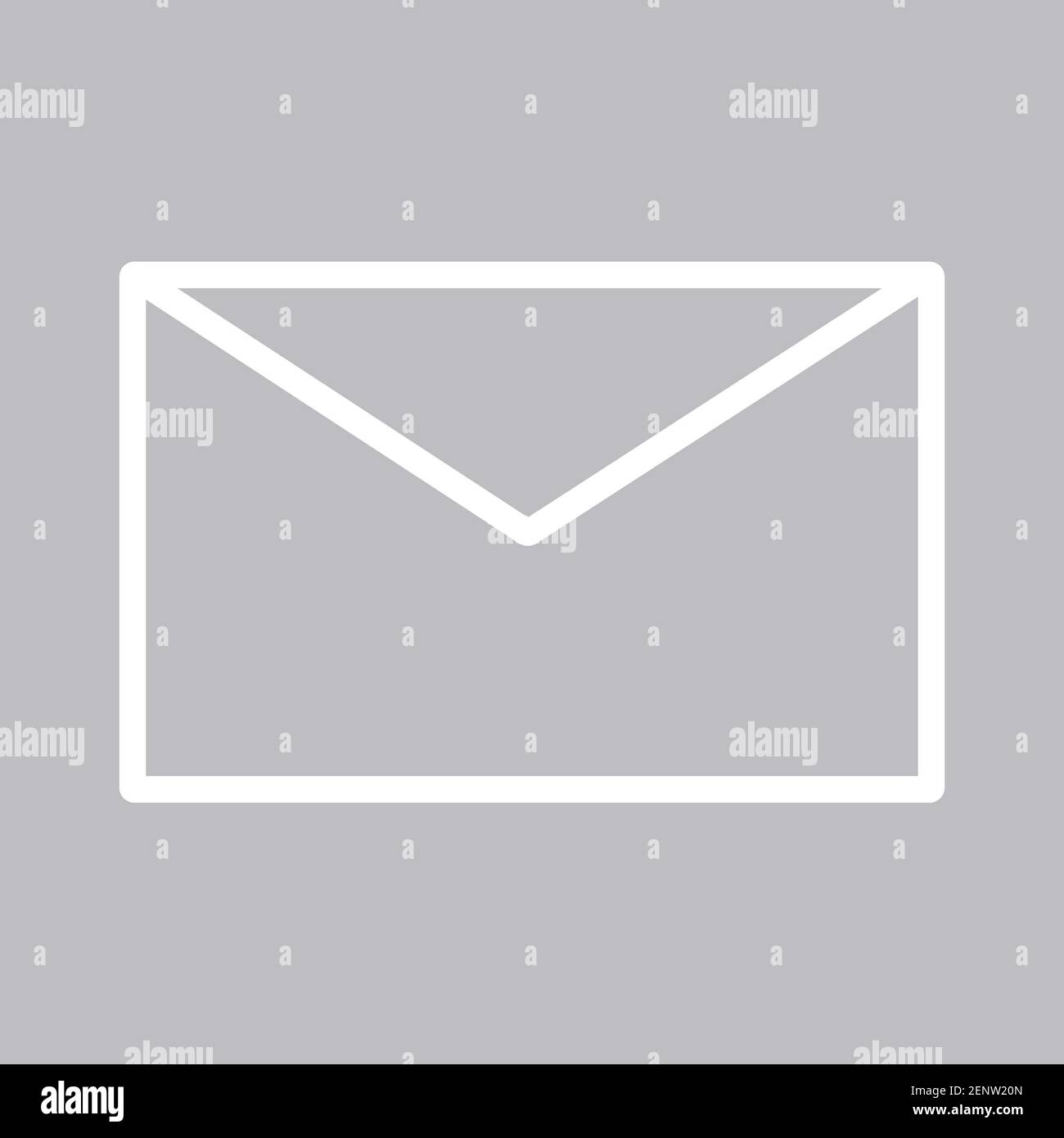 Grey and white mail icon Stock Photo - Alamy