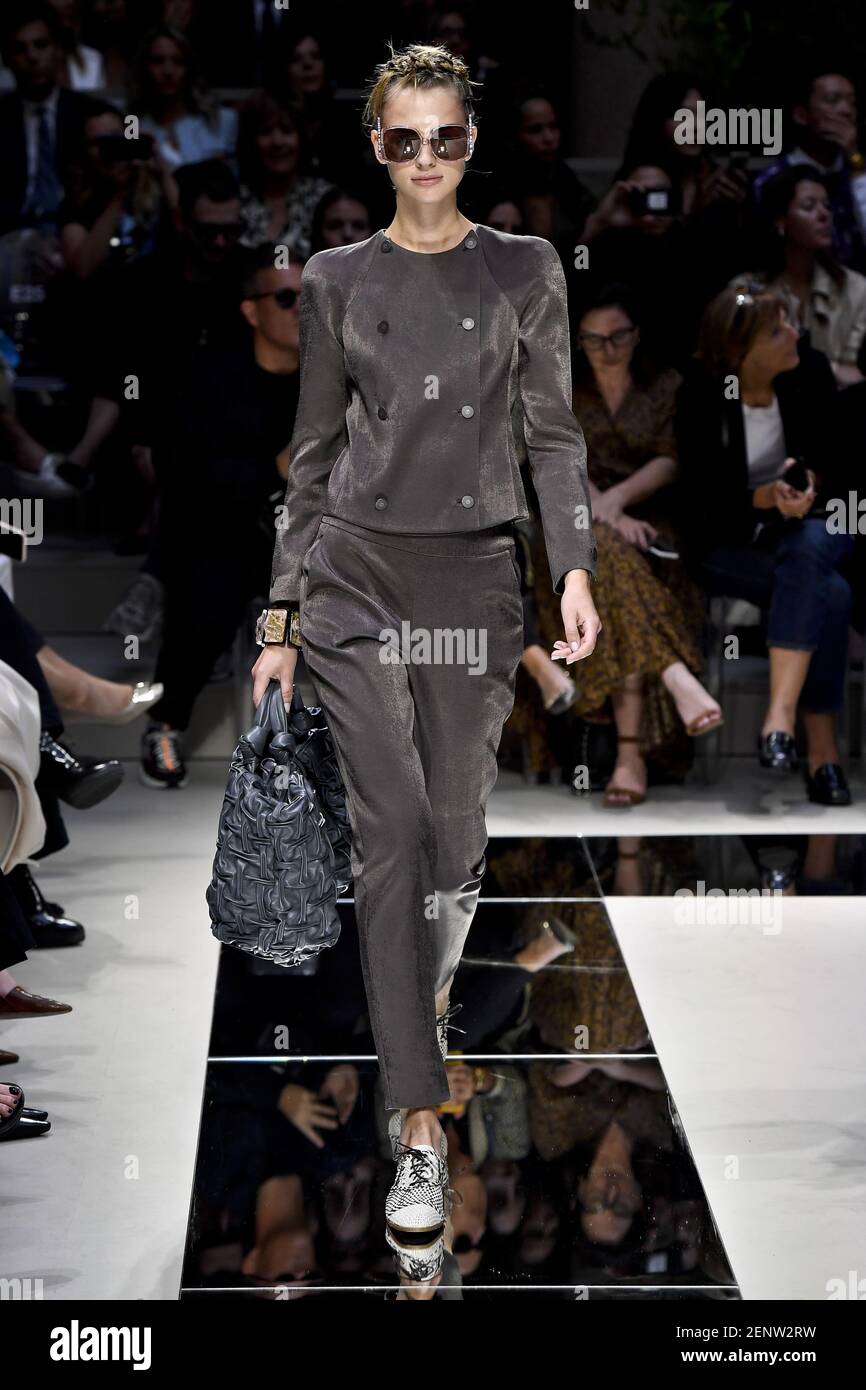 Model walking on the runway Giorgio Armani Fashion Show during Milan ...