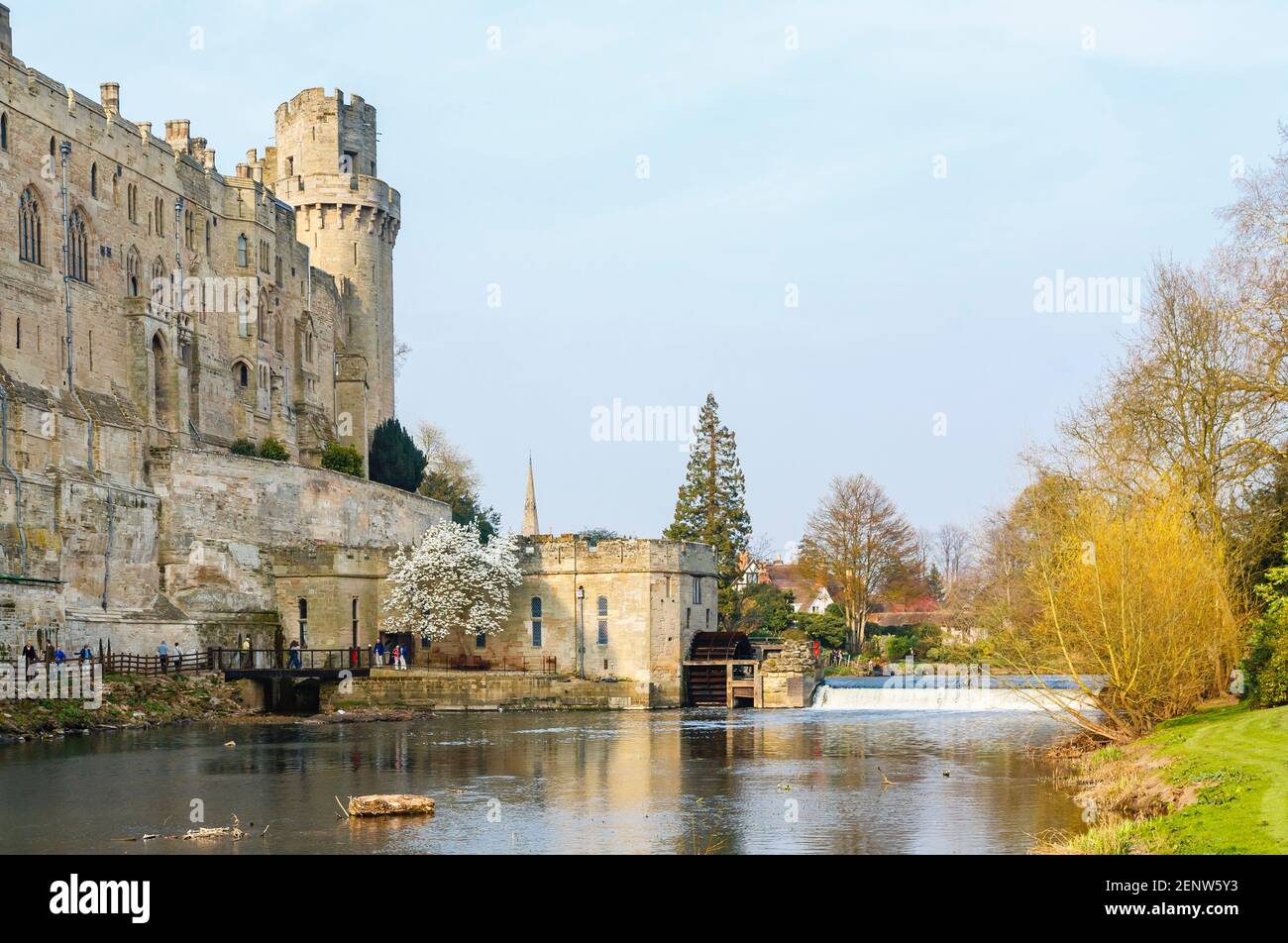 Warwick Castle, a 12th century fort and medieval castle with the old ...