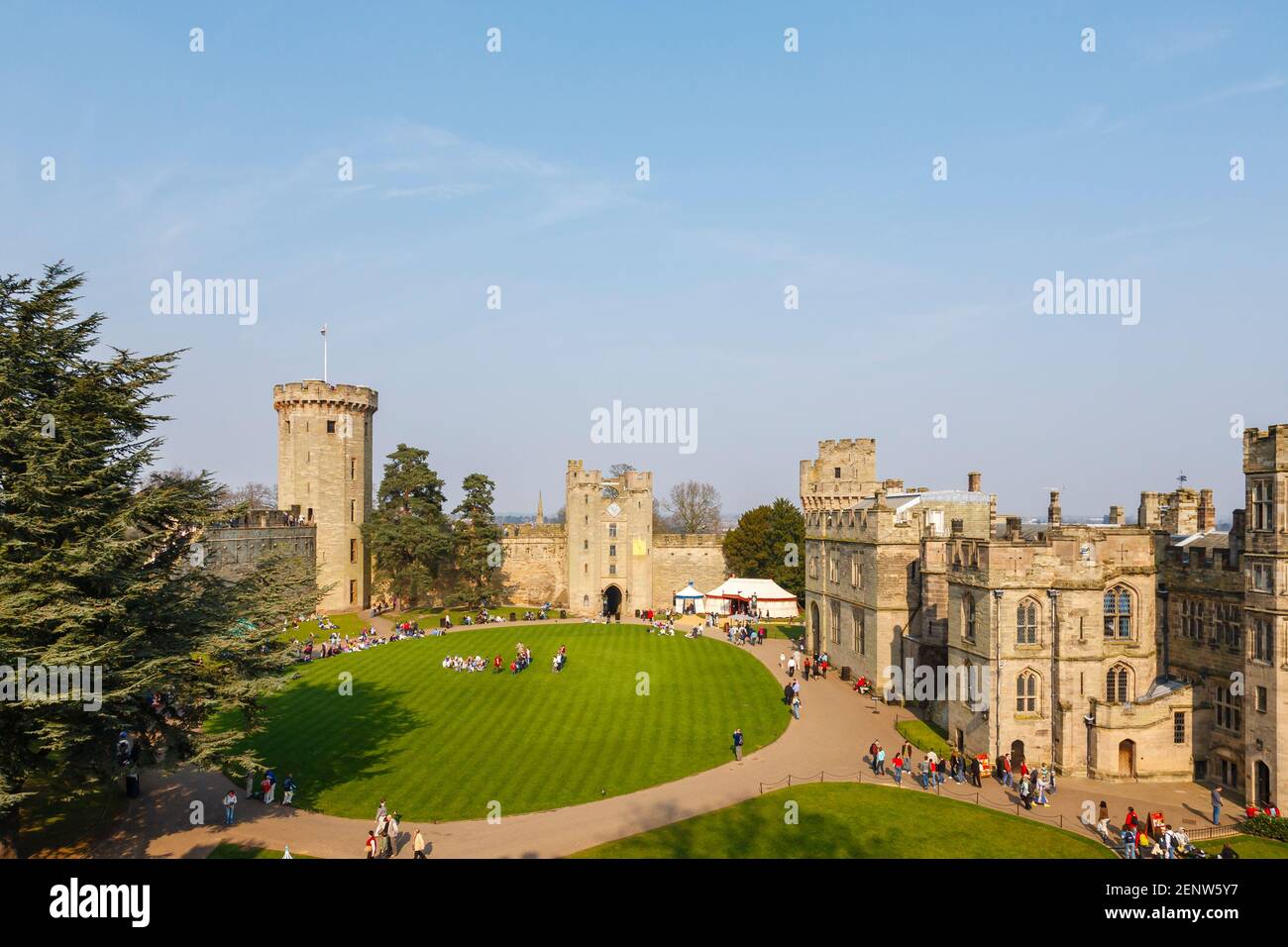 View looking down from Castle Mound on to the Inner Court (Central ...