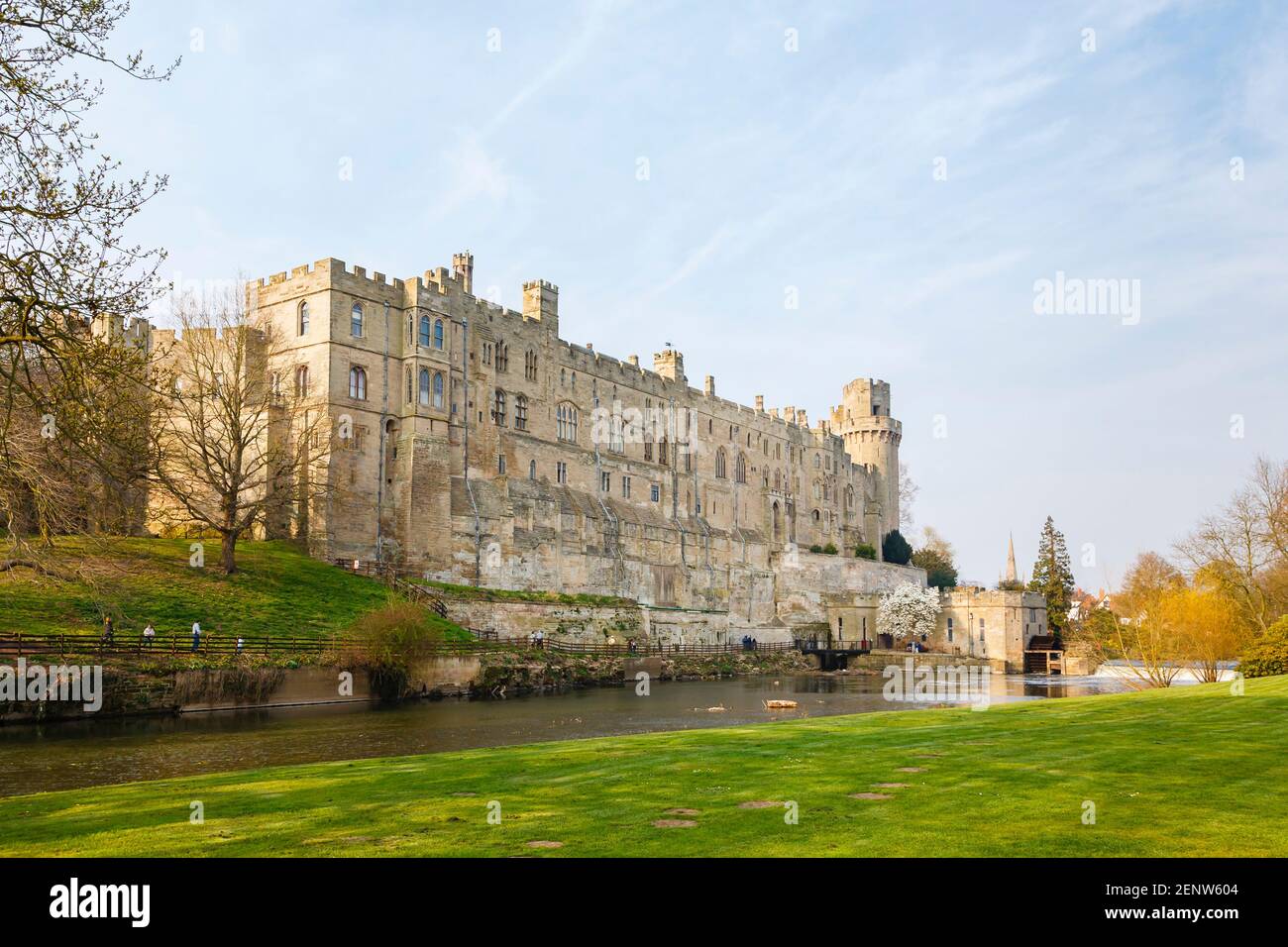 Warwick Castle, a 12th century fort and medieval castle with the old ...