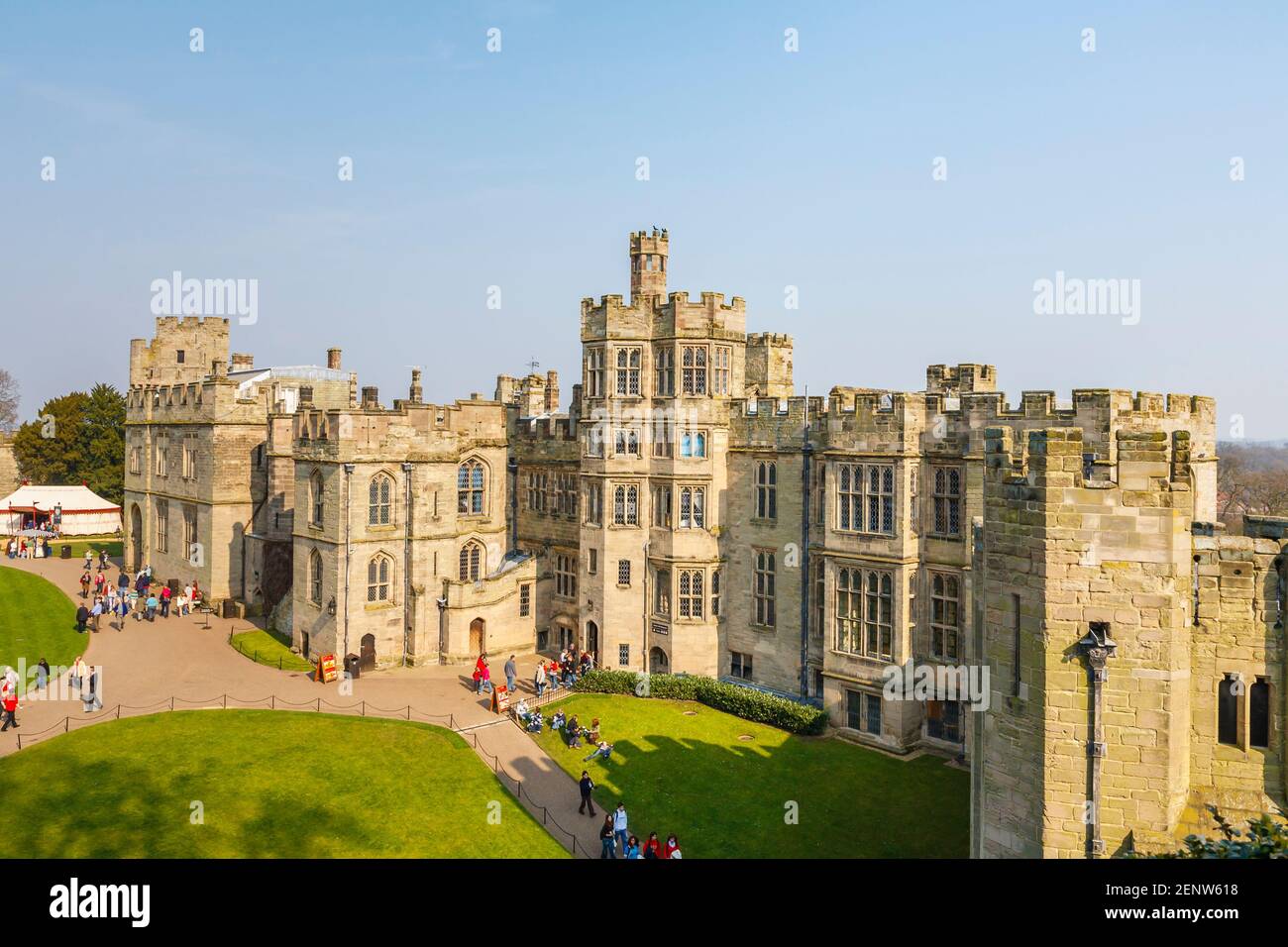 View looking down from Castle Mound on to the Inner Court (Central ...