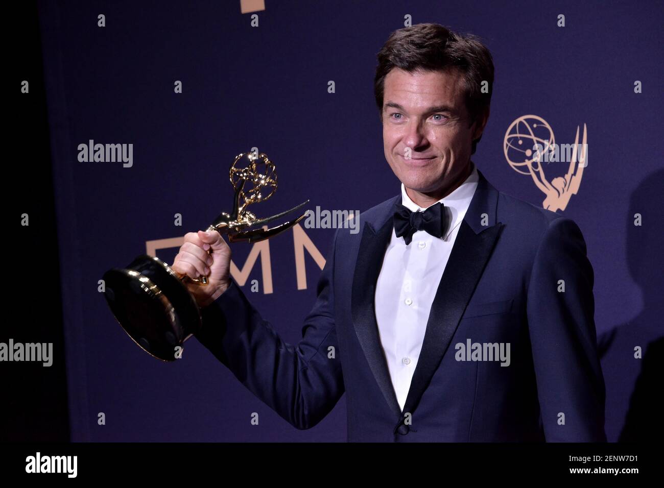 Jason Bateman poses in the press room at the 71st Primetime Emmy Awards ...
