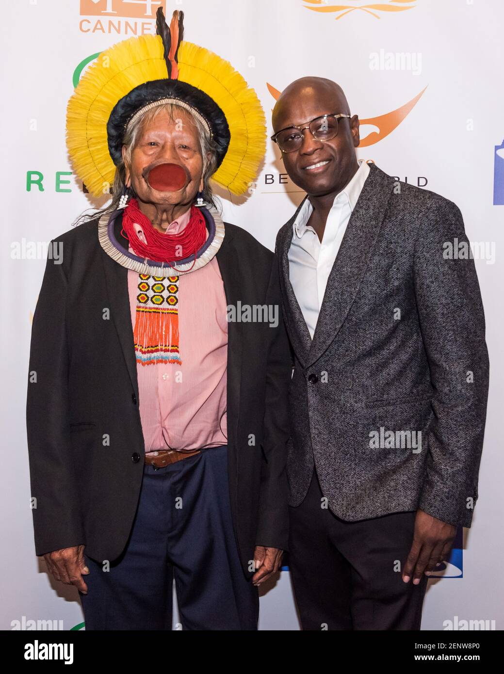 Chief Raoni with Jerry Wonda at the MONACO Better World gala dinner at ...