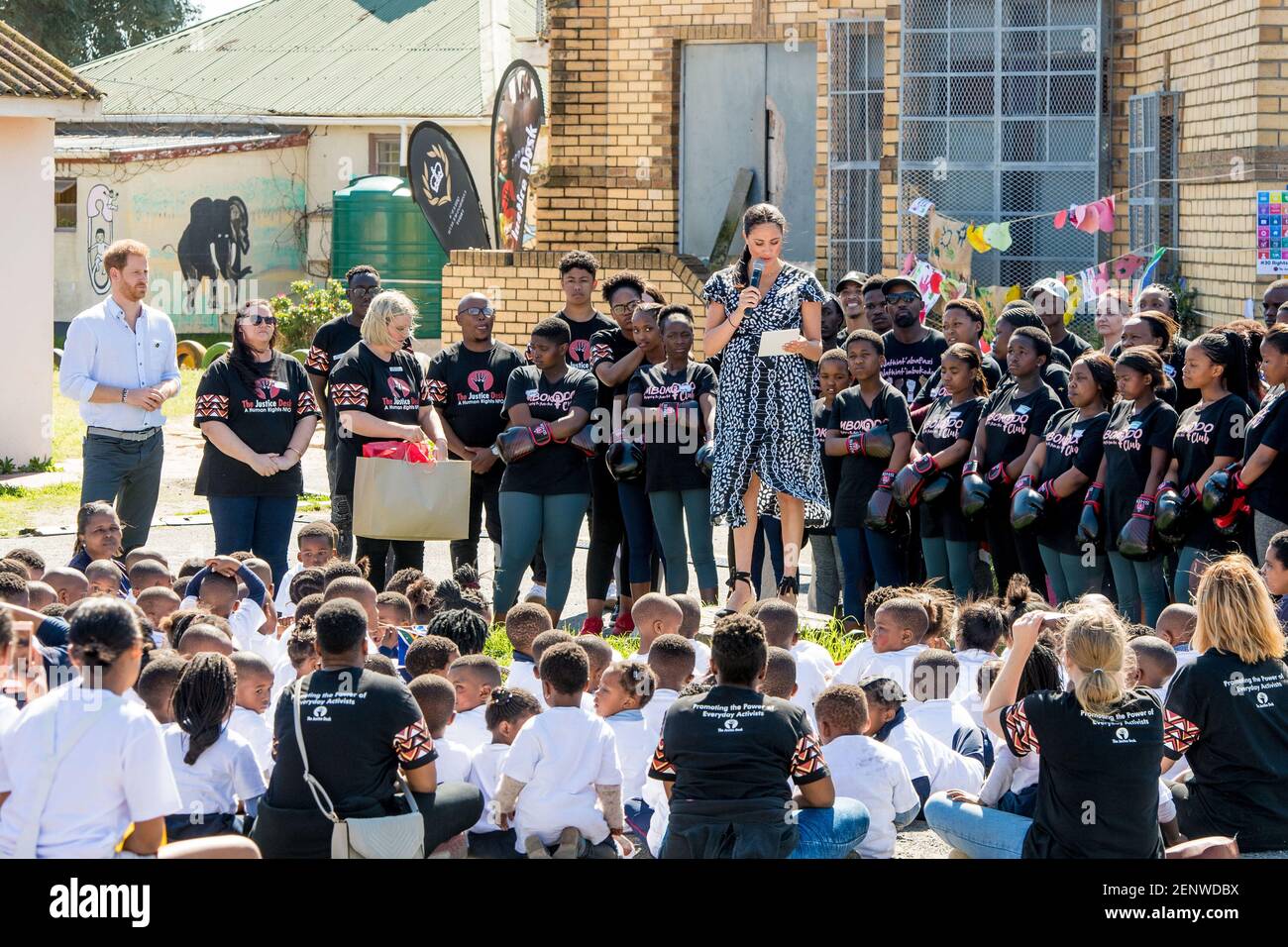 Prince Harry and Meghan Duchess of Sussex at the Justice Desk ...