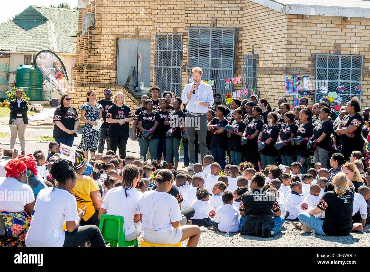Prince Harry and Meghan Duchess of Sussex at the Justice Desk ...