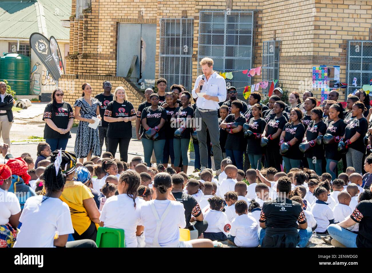 Prince Harry and Meghan Duchess of Sussex at the Justice Desk ...
